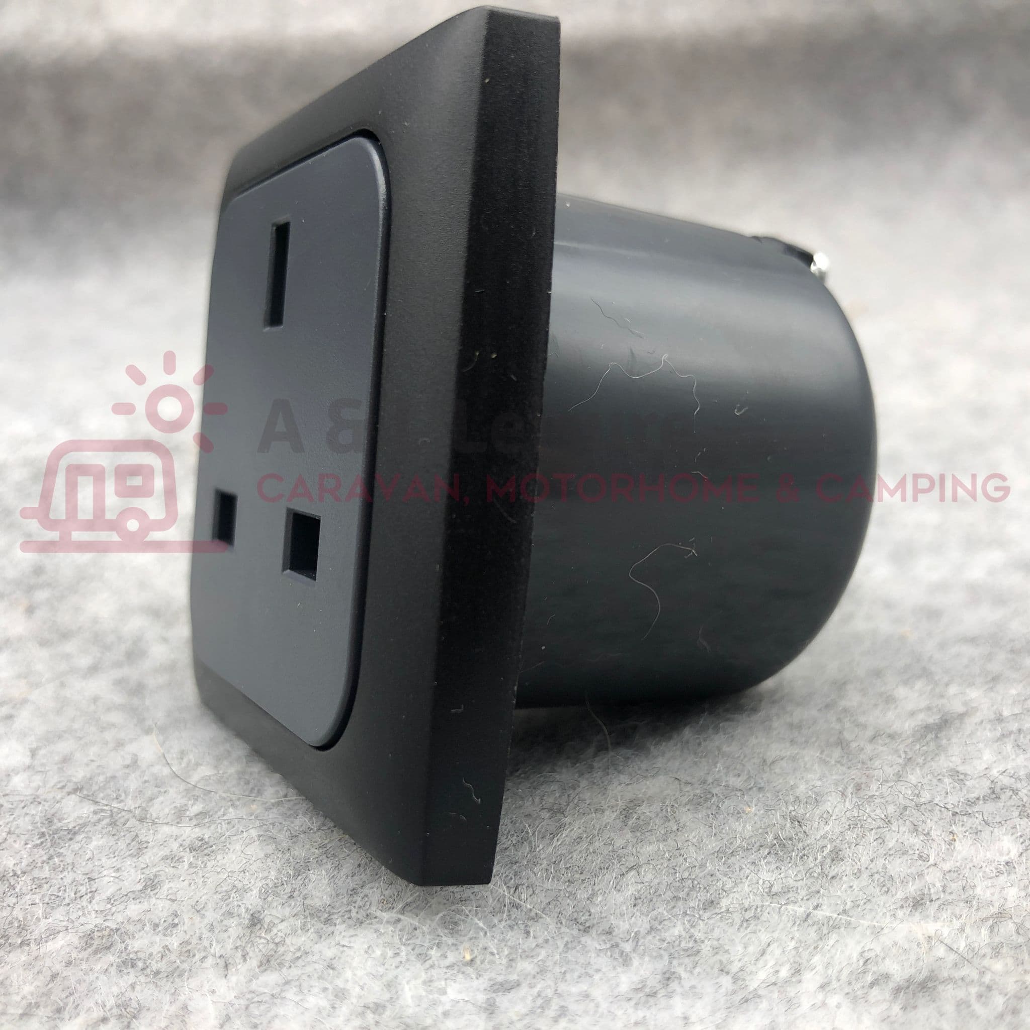 CBE C-Line 13a - 240v 1-Way Socket Faceplate & Back Box - CS Black Range